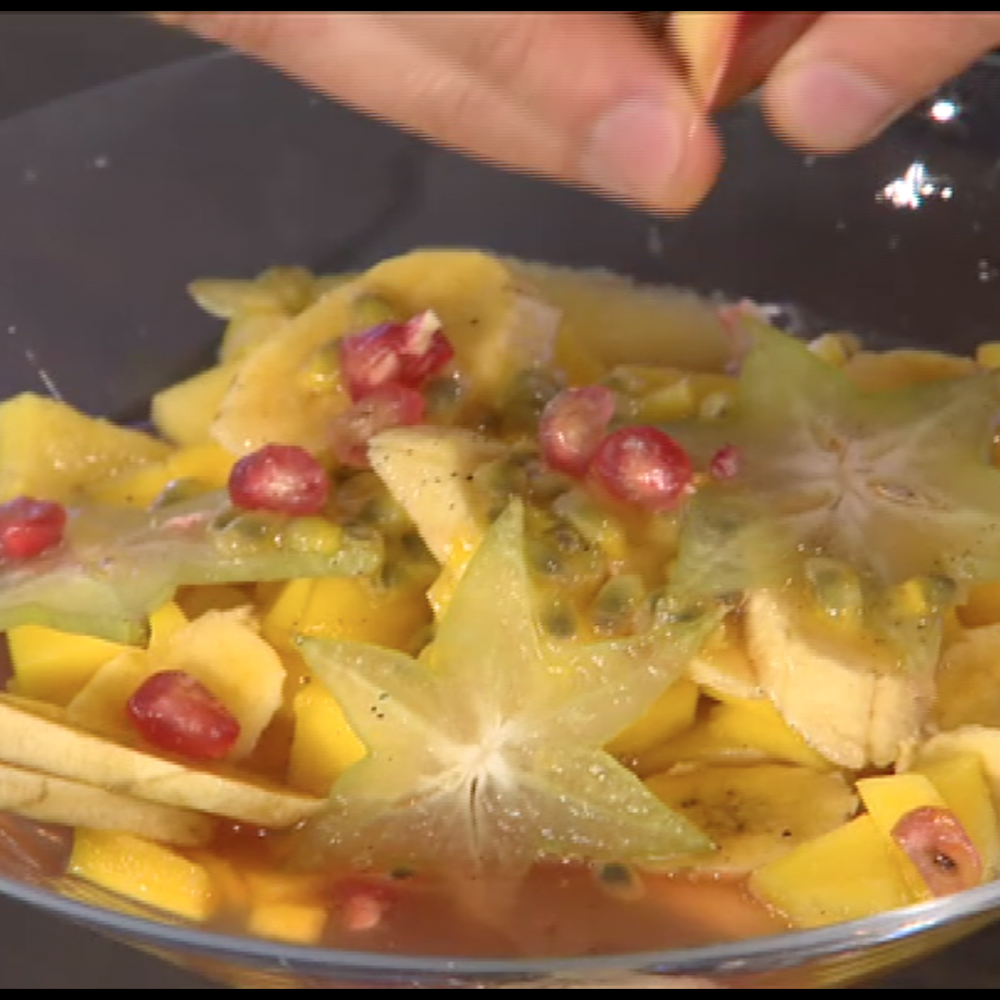 Ma recette de carpaccio ananas-kaki - Laurent Mariotte