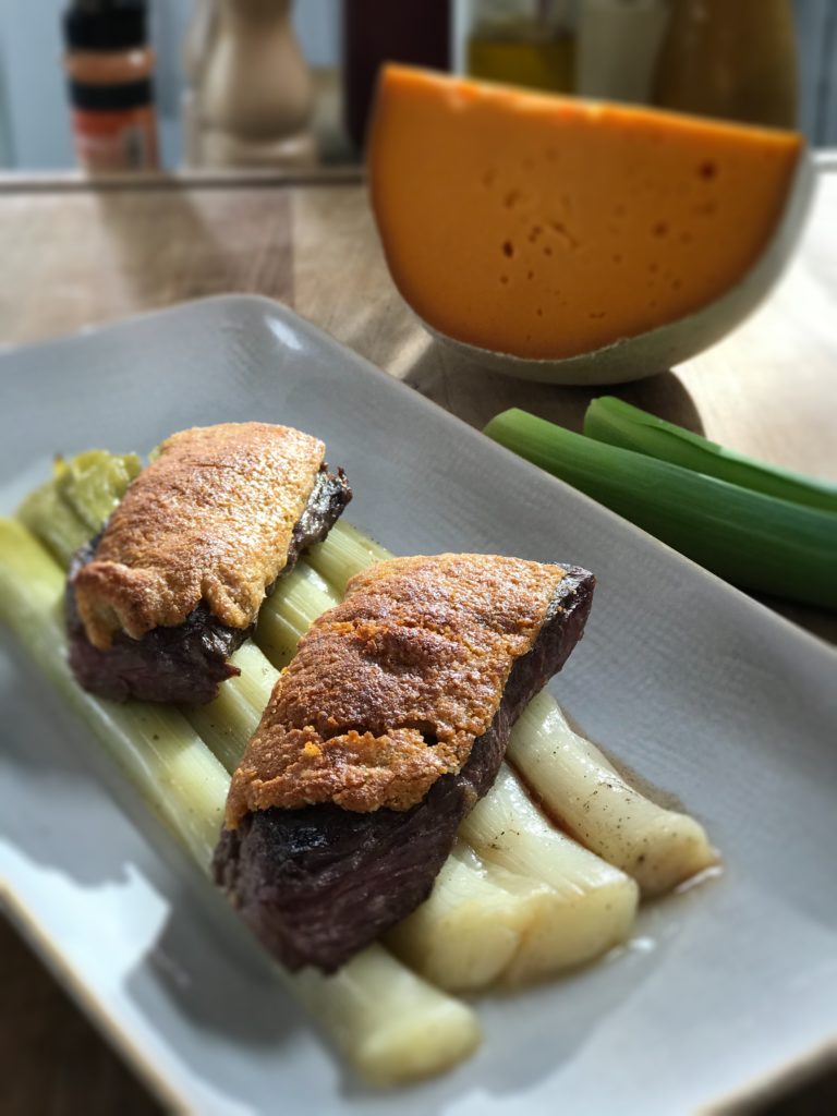 Ma recette d'onglet de veau à la mimolette - Laurent Mariotte