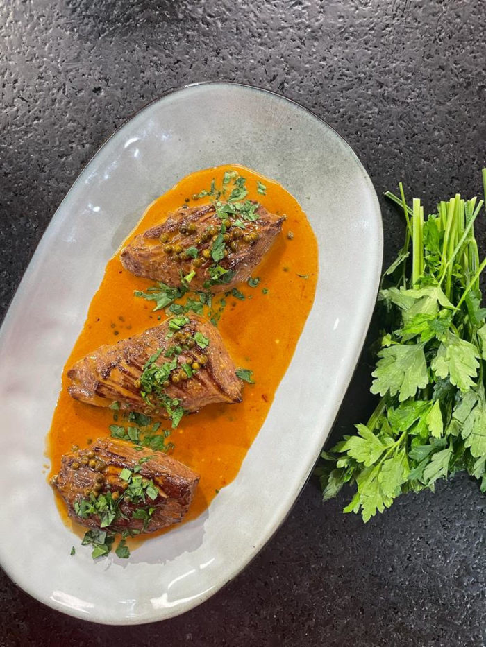 Ma recette d'onglet de bœuf au poivre vert - Laurent Mariotte